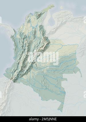 Colombia, shaded relief map Stock Photo - Alamy