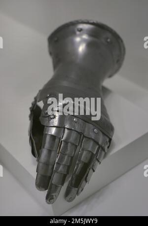 Armour. Gauntlets. Glove of metal plates which protected the hand. Pair ...