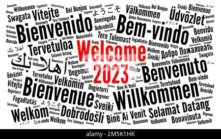 new year welcome with different graphic illustration. concept for new ...
