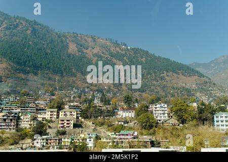 Scenic view of Jtown surrounded by mountains with blue sky background ...