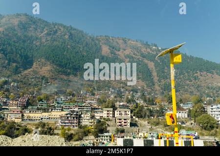 Scenic view of Jtown surrounded by mountains with blue sky background ...