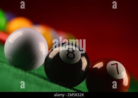Billiard game balls close up Stock Photo - Alamy