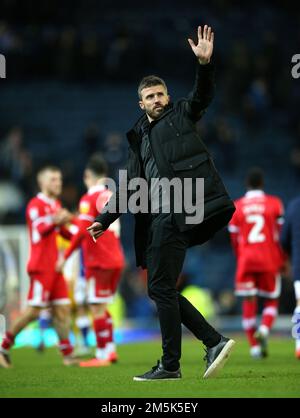 Middlesbrough manager Michael Carrick salutes the fans following the ...