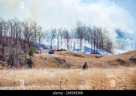 Fire teams on different sides of the fire area are back burning the ...