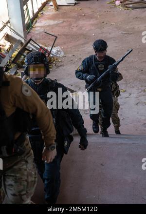 A Republika Srpska's Special Anti-Terrorist Unit (RS CAJ) member uses a ...