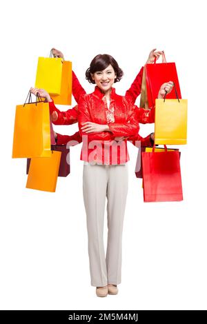 Take the Chinese New Year ms tang suit shopping Stock Photo - Alamy