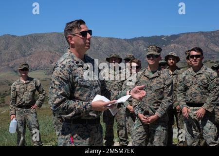 U.S. Marines with Headquarters, 2nd Marine Aircraft Wing (Forward) fire ...