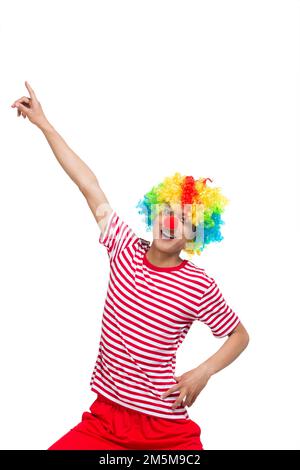 Shed happy funny clown Stock Photo - Alamy
