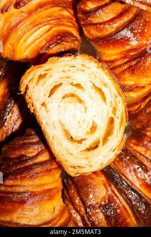 Detailed and closeup photo of a fresh baked plain buttery and flaky ...