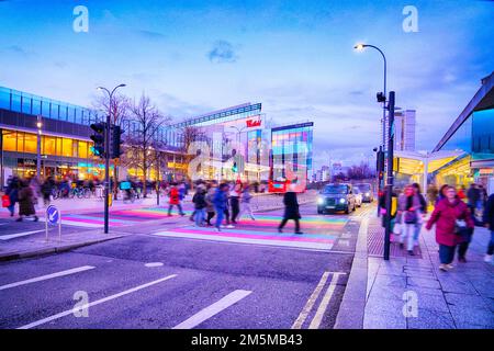 Bus at bus station in Shepherd's Bush district west London England UK ...