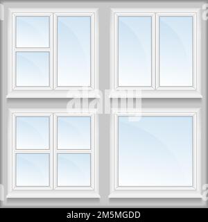 Set of windows with sills, vector eps10 illustration Stock Vector Image ...