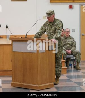 Outgoing Command Sgt. Maj. Shawn A. Klosterman delivers a farewell ...