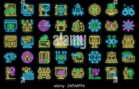 Account manager icons set. Outline set of account manager vector icons ...