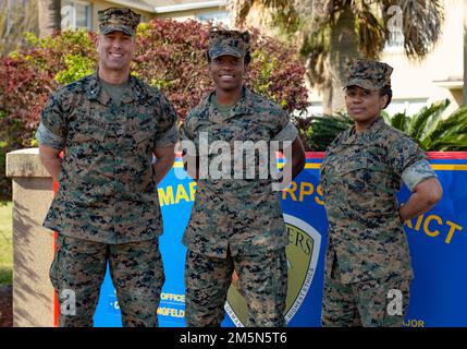 U.S. Marine Corps Col. Lance J. Langfeldt, center, 6th Marine Corps ...