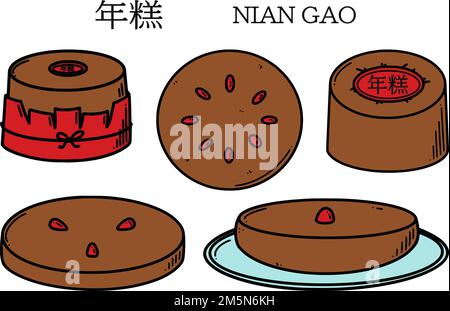Nian gao, translation from Chinese new year cake vector illustration ...