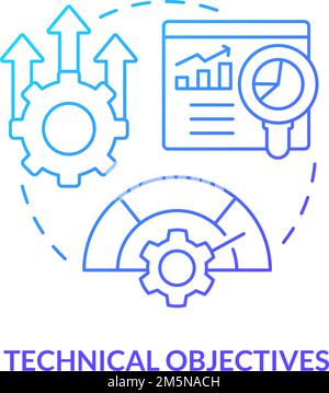 Technical objectives blue gradient concept icon Stock Vector Image ...