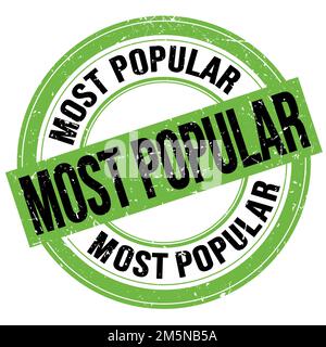 POPULAR text written on green grungy stamp sign Stock Photo - Alamy