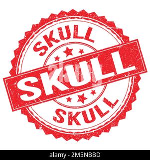 SKULL text written on red dash stamp sign Stock Photo - Alamy