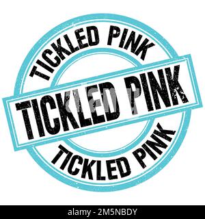 TICKLED PINK text written on pink-black grungy lines stamp sign Stock ...