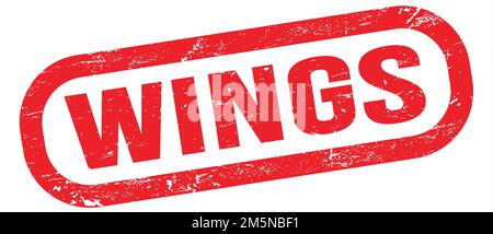 WINGS text written on red trapeze stamp sign Stock Photo - Alamy
