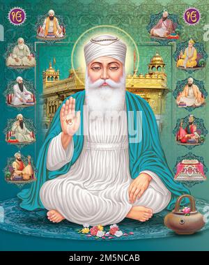 Dus Guru Sikhism Guru Nanak Golden Temple Stock Photo - Alamy