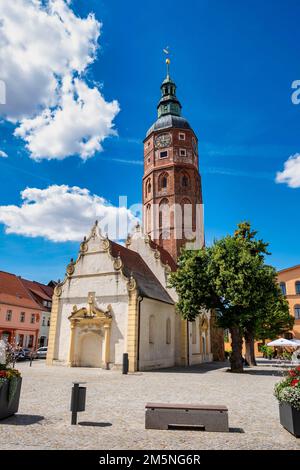 Georgenkapelle and Hausmannsturm, Luckau, Brandenburg, Germany Stock ...