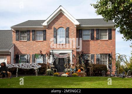 Autumn decoration in Bucks County, Pennsylvania, USA Stock Photo - Alamy