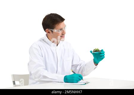 Foreign male scientists in the laboratory to study plant Stock Photo ...