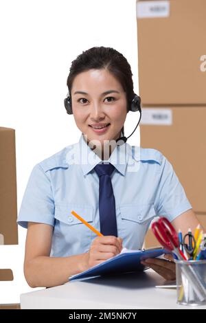 Logistics warehouse customer service staff Stock Photo - Alamy