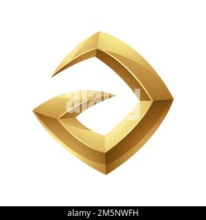 Golden Glossy Spiky Round Letter G Icon on a White Background Stock ...