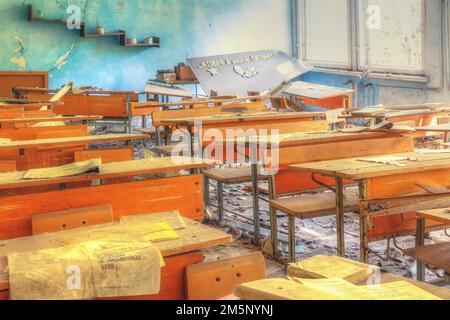 Classroom, Middle School #3, Lost Place, Prypyat, Chernobyl exclusion ...