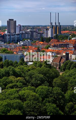 view of the Linden combined heat and power plant from the town hall ...
