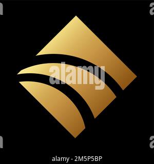 Golden Striped Diamond Icon on a White Background Stock Photo - Alamy