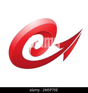 Illustration of Embossed Red Arrow Shaped Letter A isolated on a White ...