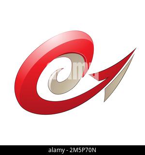 Illustration of Embossed Red Arrow Shaped Letter A isolated on a White ...