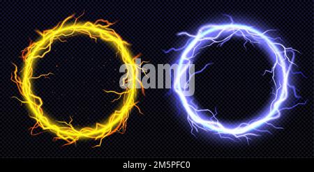 Set of round lightning frames png isolated on transparent background ...