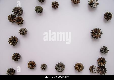 minimal creative cone frame arrangement pattern on colored background ...