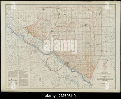 Topographic map of Randolph County, Illinois , Randolph County Ill ...