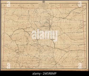 Post route map of the State of Colorado showing post offices with the ...