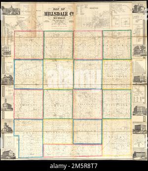 Map of Hillsdale in Michigan Stock Photo - Alamy