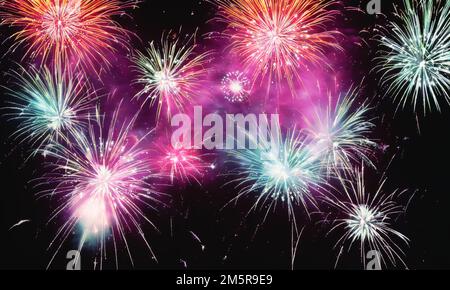 Firework show - digital illustration Stock Photo - Alamy