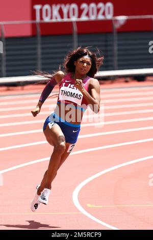 Gabrielle Thomas (USA) competing in the Women's 200 metres at the 2020 ...
