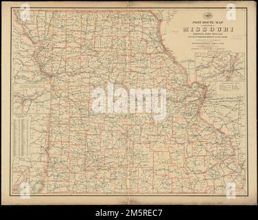 MISSOURI: State map showing counties. Britannica 9th edition, 1898 ...
