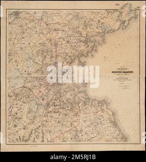 Map of Boston and the country adjacent from actual surveys. Shows roads ...