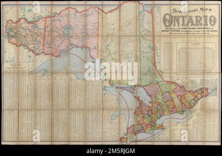 Scarborough's map of Ontario : with an index of all cities, villages ...