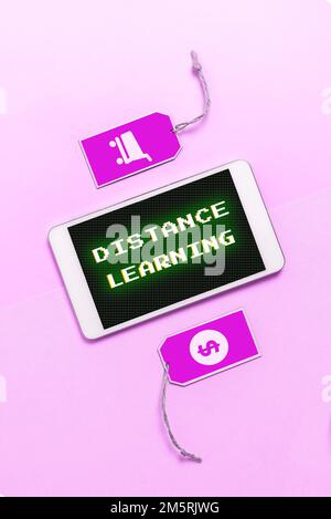Text caption presenting Distance Learning. Conceptual photo educational ...