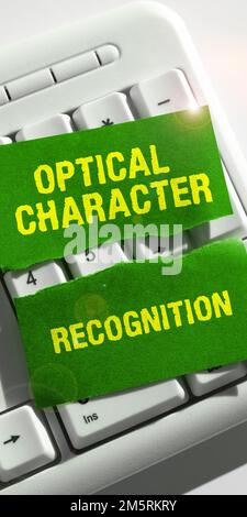 Handwriting text Optical Character Recognition. Business concept the ...