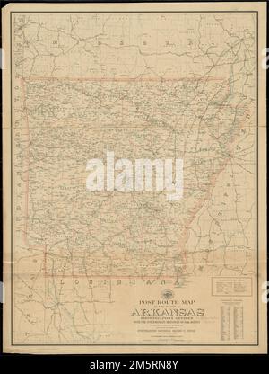 Arkansas state map showing railroads. POATES, 1925 Stock Photo - Alamy