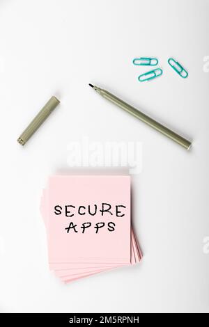 Writing displaying text Secure Apps. Business overview protect the ...