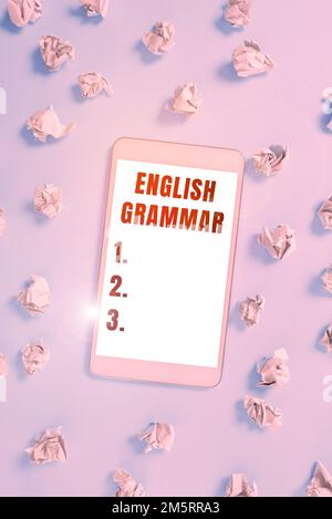 Inspiration showing sign English Grammar. Business showcase courses ...